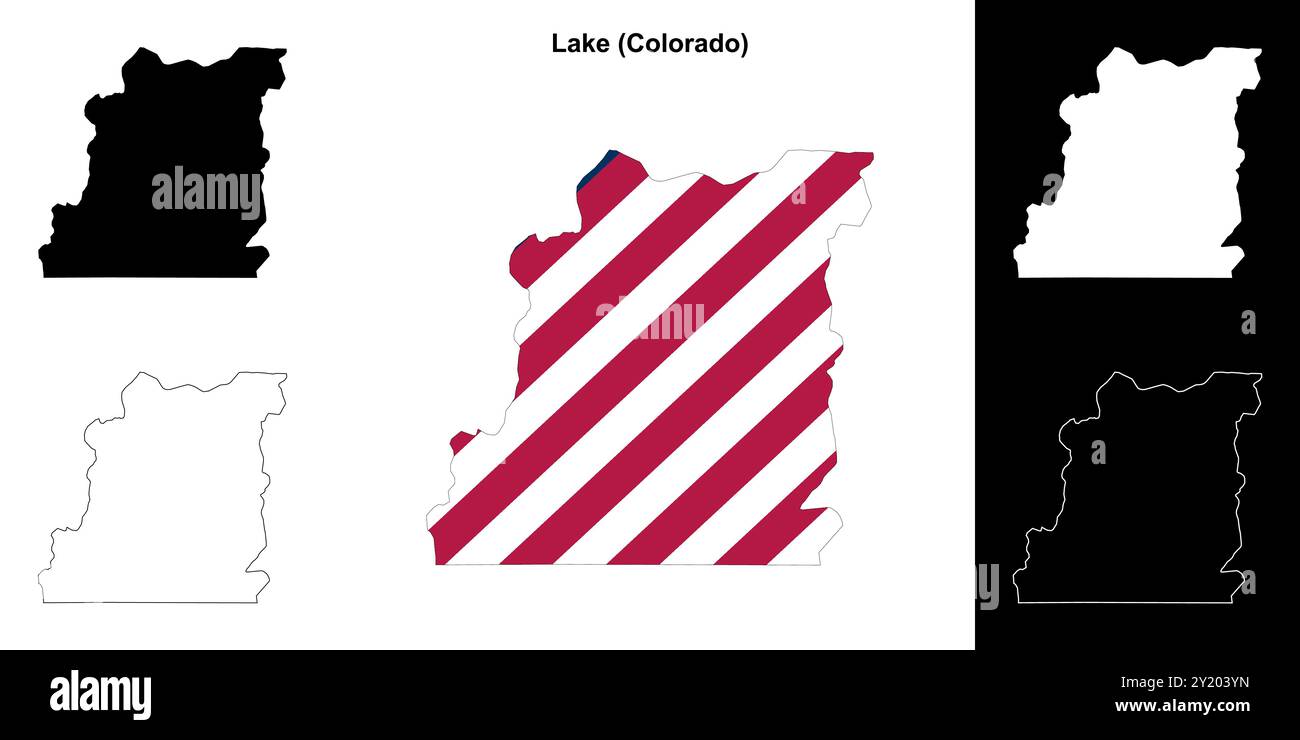 Lake County (Colorado) outline map set Stock Vector Image & Art - Alamy