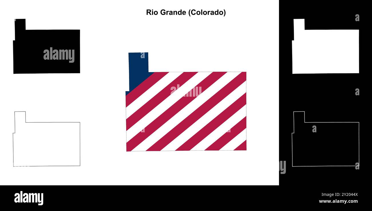 Rio Grande County (Colorado) outline map set Stock Vector Image & Art ...