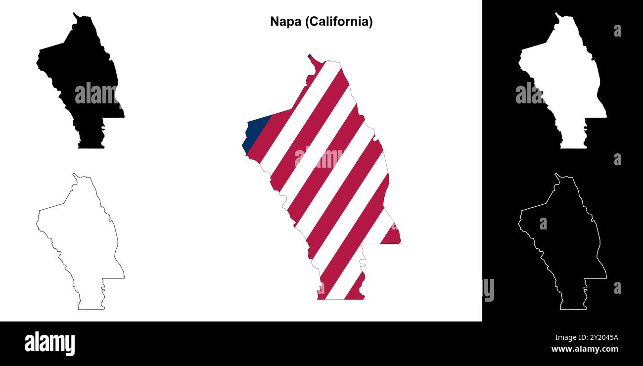 Napa County (California) outline map set Stock Vector Image & Art - Alamy