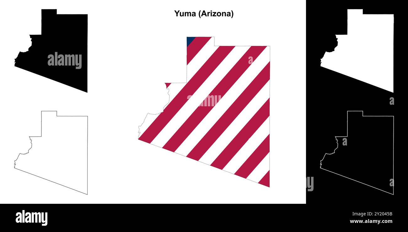 Yuma County (Arizona) outline map set Stock Vector Image & Art - Alamy