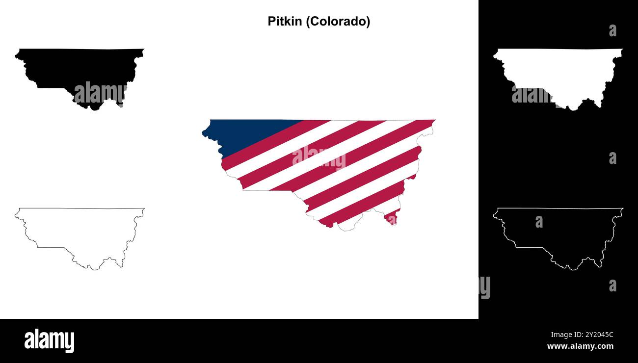 Pitkin outline map hi-res stock photography and images - Alamy