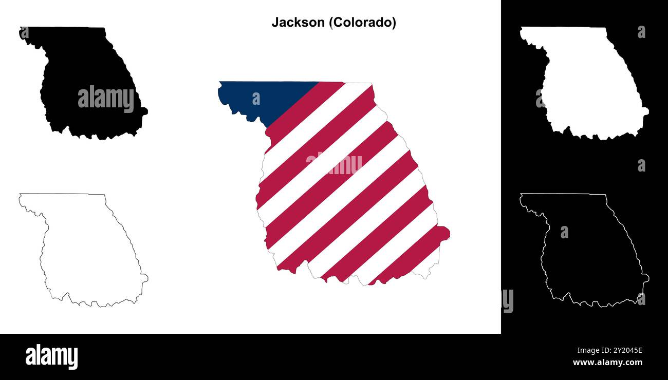 Jackson County (Colorado) outline map set Stock Vector Image & Art - Alamy