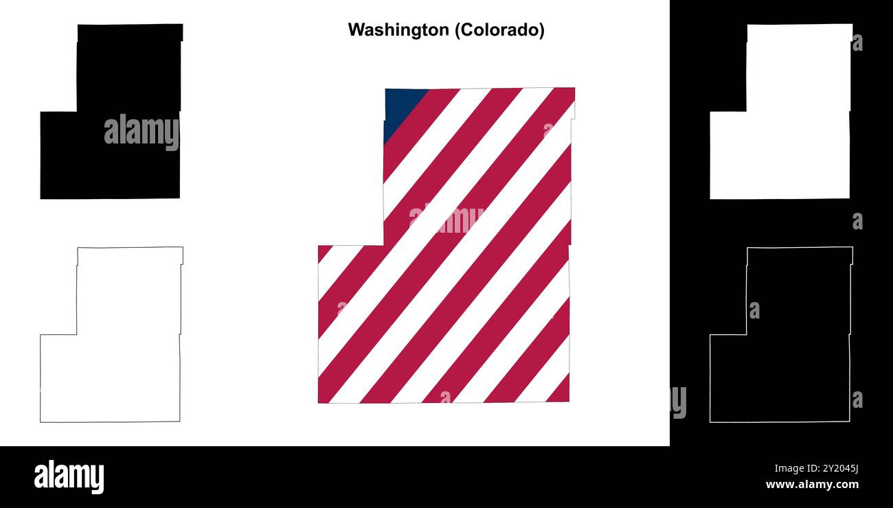 Washington County (Colorado) outline map set Stock Vector Image & Art ...