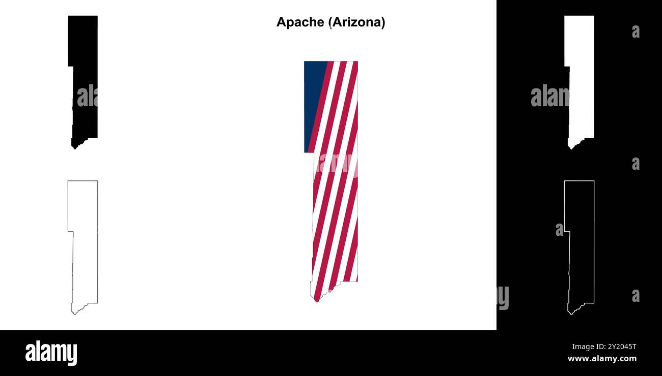Apache County (Arizona) outline map set Stock Vector Image & Art - Alamy