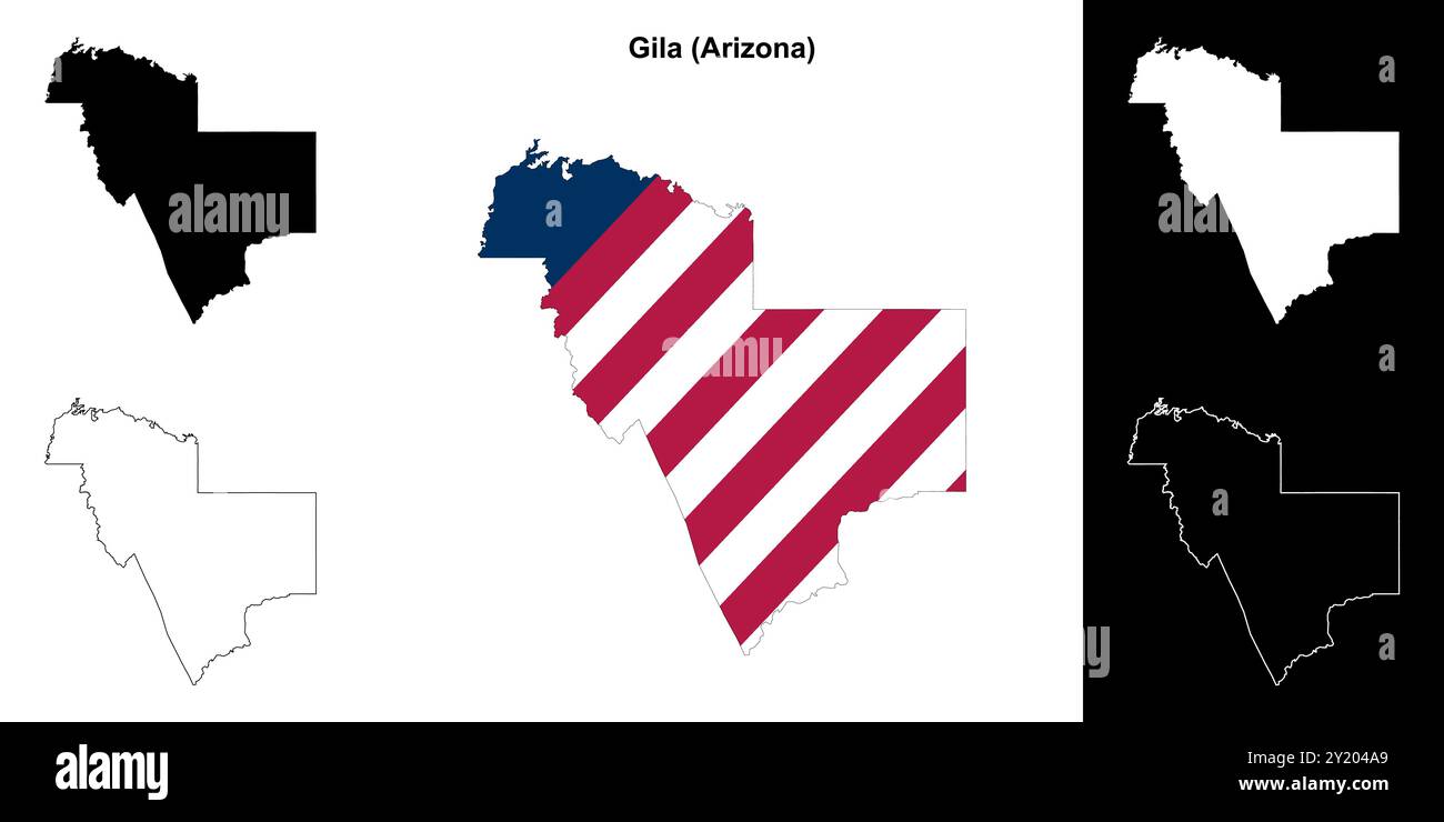 Gila county map hi-res stock photography and images - Alamy