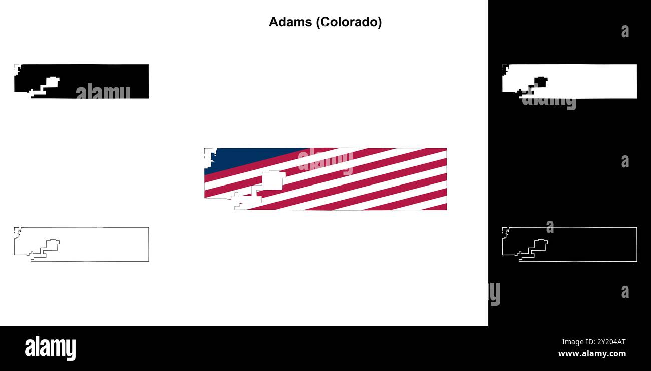 Adams County (Colorado) outline map set Stock Vector Image & Art - Alamy