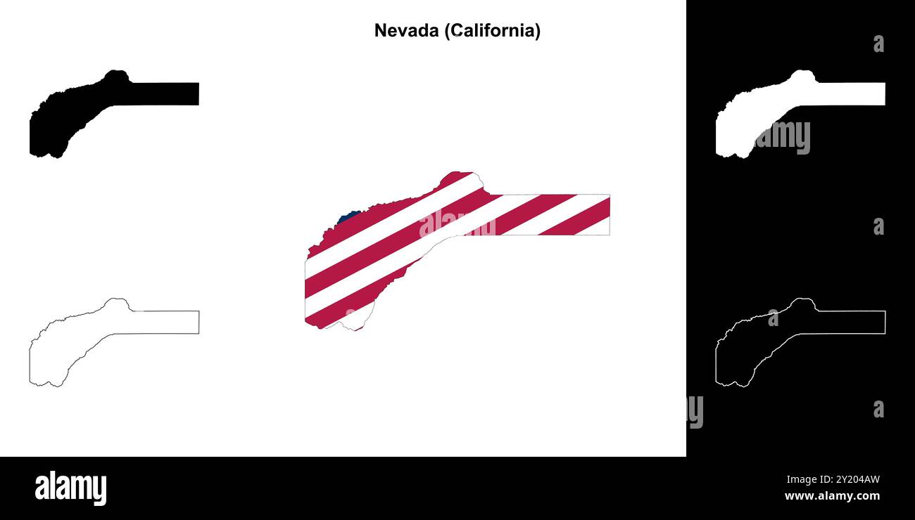 Nevada County (California) outline map set Stock Vector Image & Art - Alamy