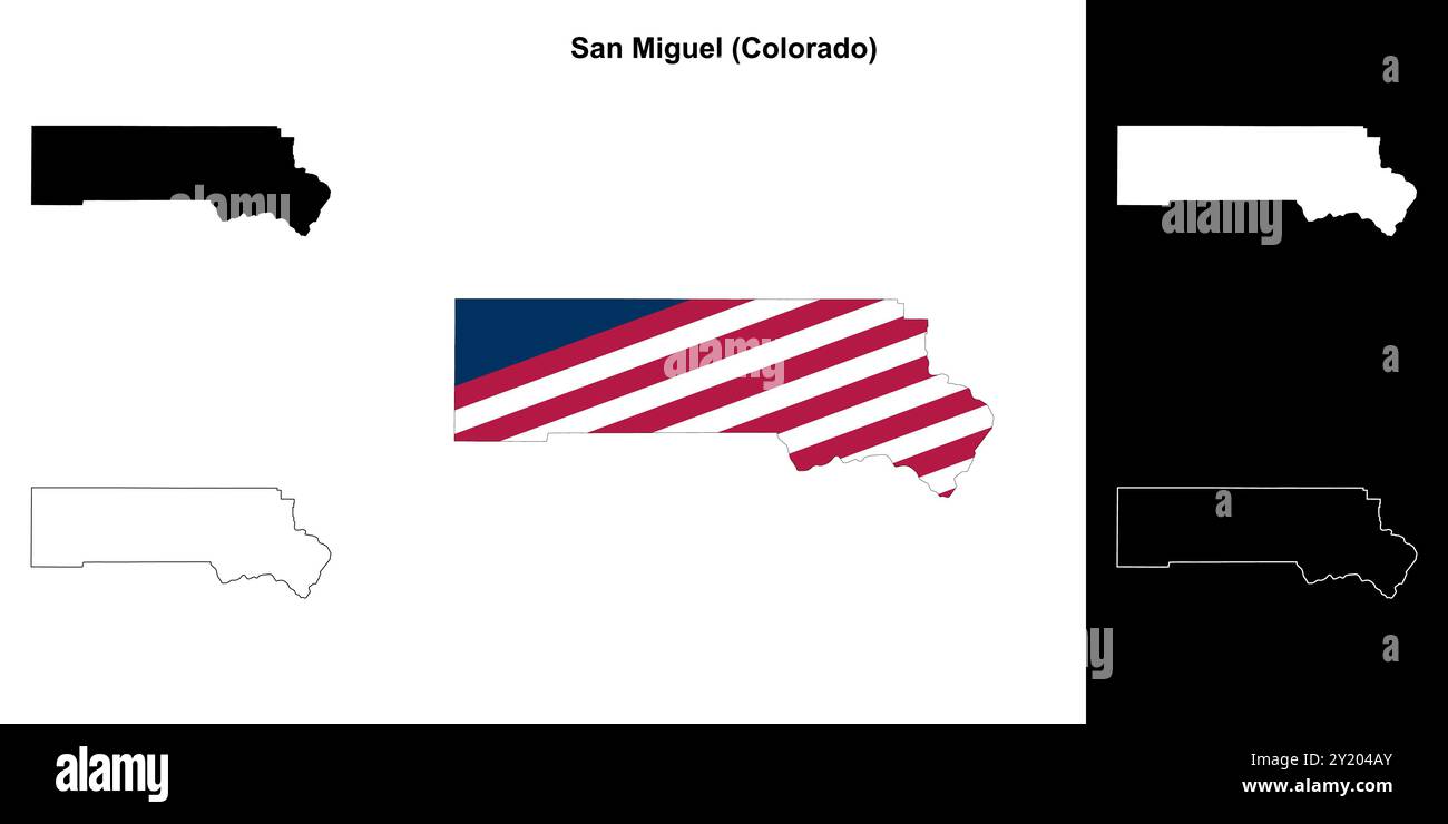 San Miguel County (Colorado) outline map set Stock Vector Image & Art ...