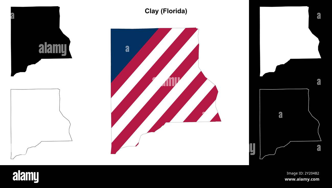 Clay County (Florida) outline map set Stock Vector Image & Art - Alamy