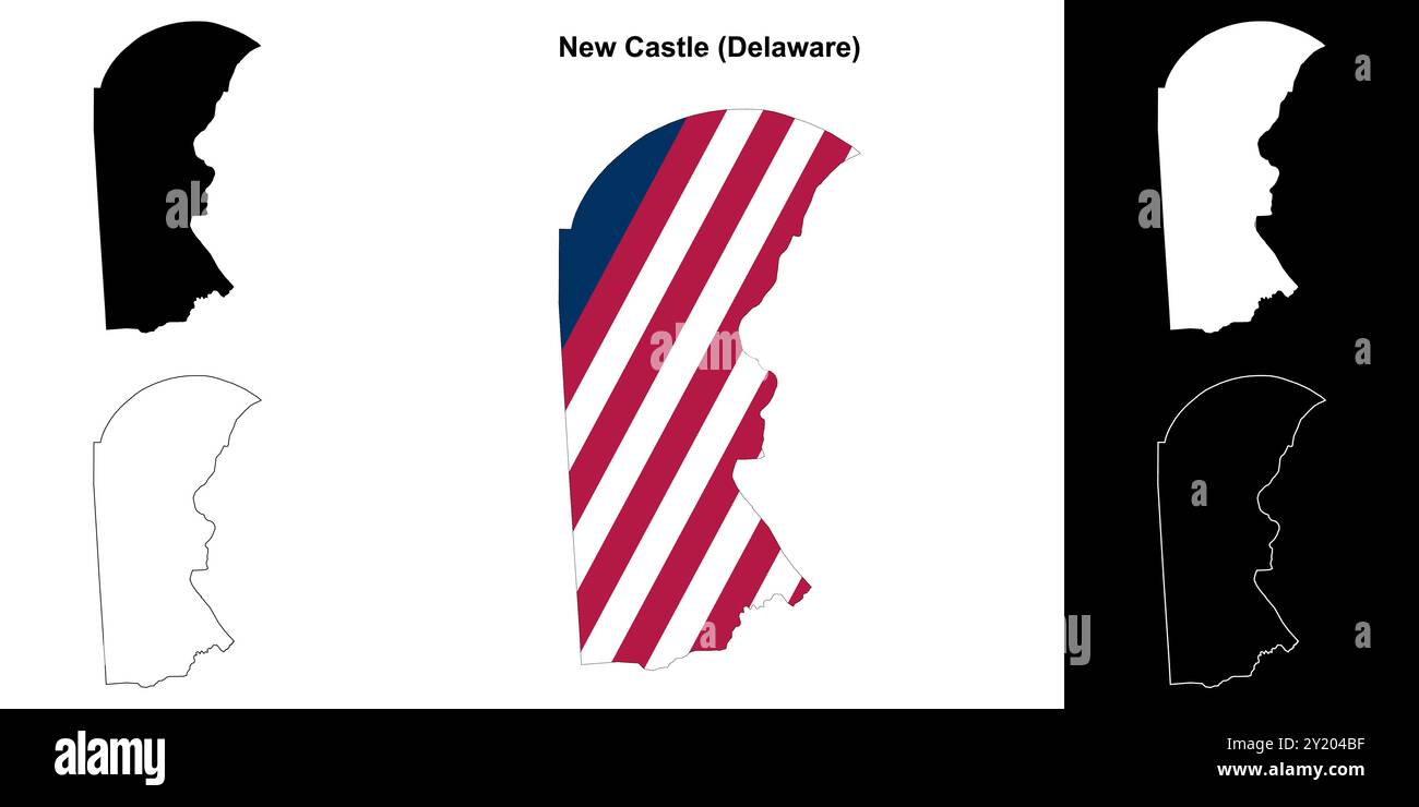 New castle outline map hi-res stock photography and images - Alamy