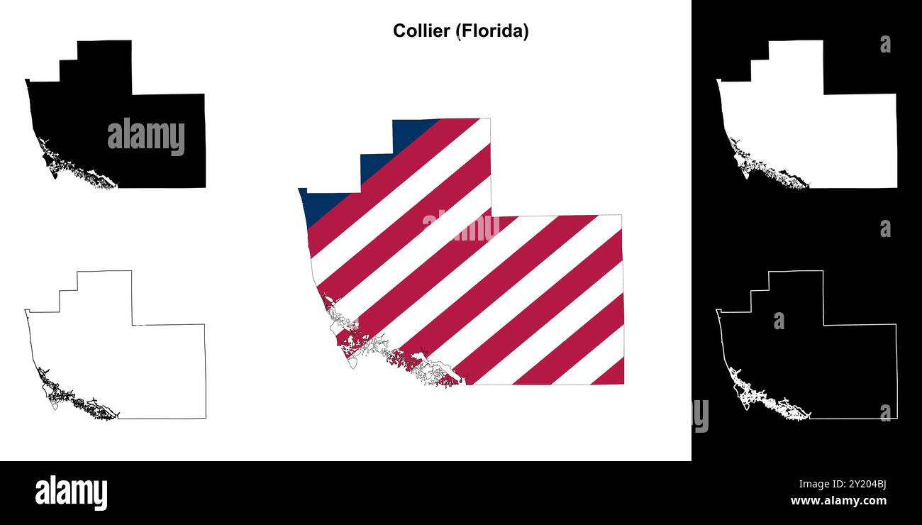Collier County (Florida) outline map set Stock Vector Image & Art - Alamy
