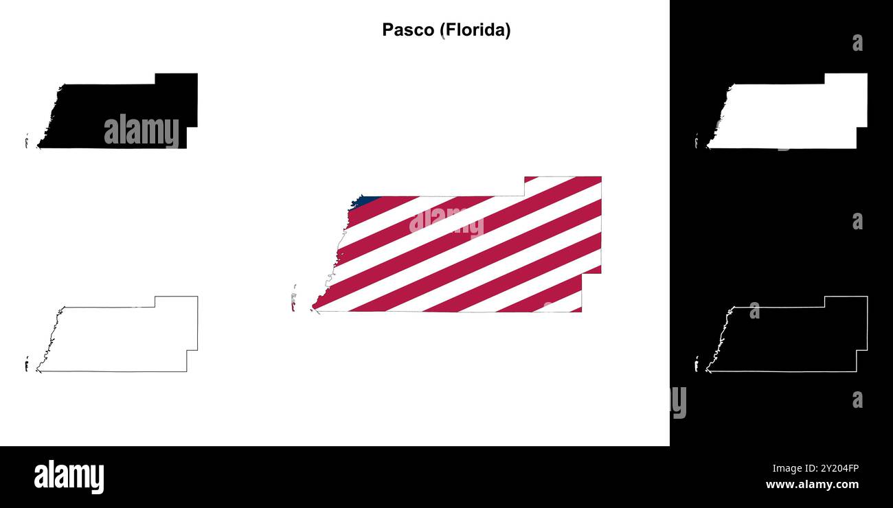 Pasco County (Florida) outline map set Stock Vector Image & Art - Alamy