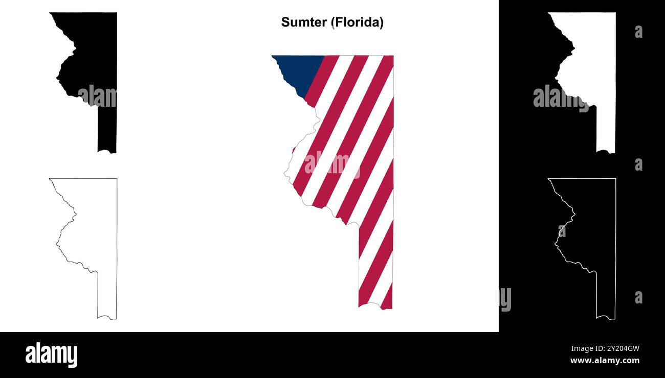 Sumter County (Florida) outline map set Stock Vector Image & Art - Alamy
