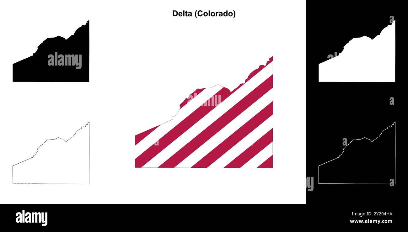 Delta County (Colorado) outline map set Stock Vector Image & Art - Alamy