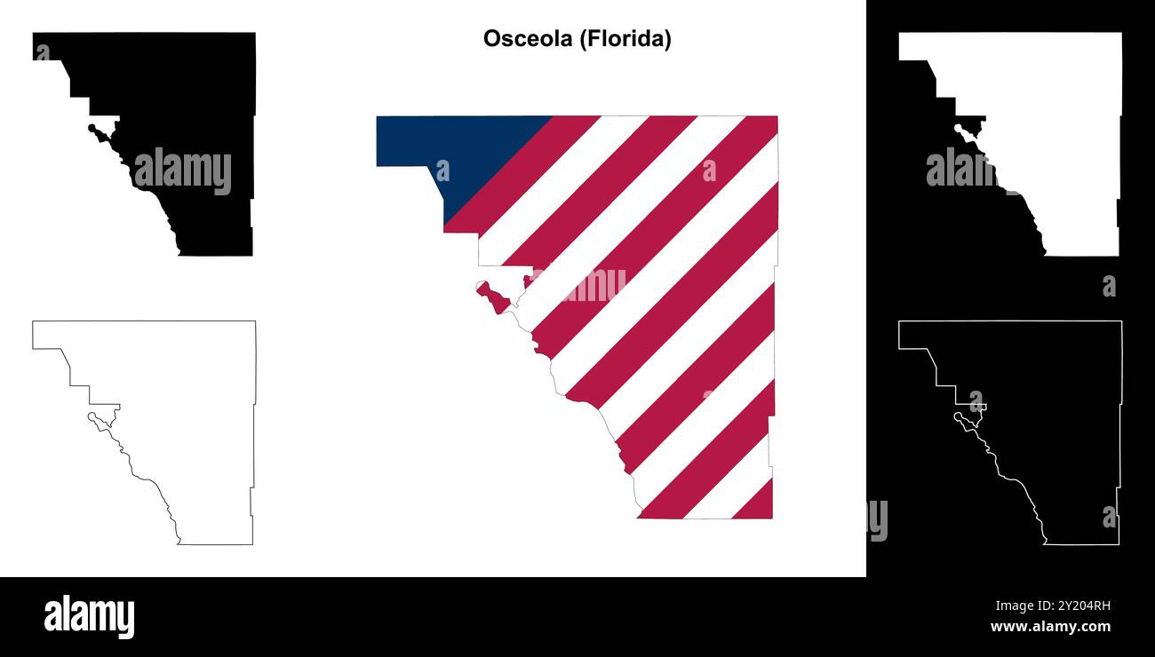 Osceola County (Florida) outline map set Stock Vector Image & Art - Alamy