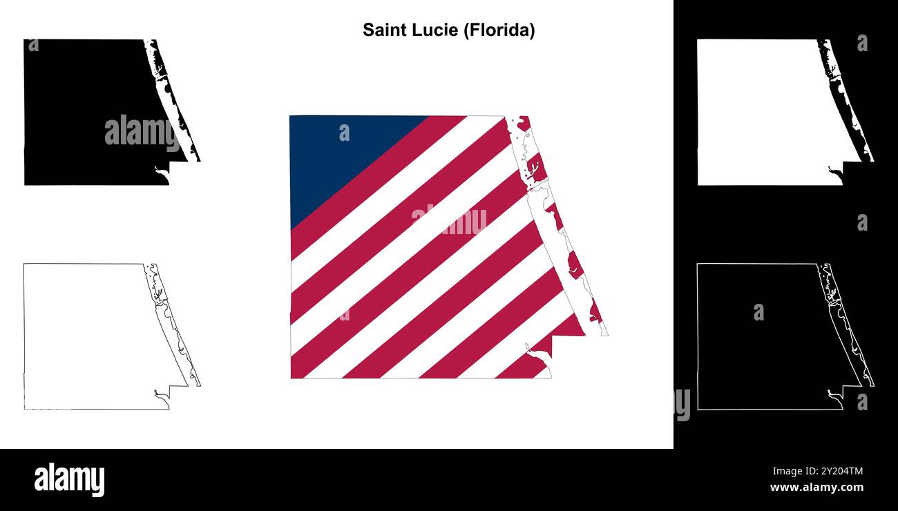 Saint lucie county map hi-res stock photography and images - Alamy