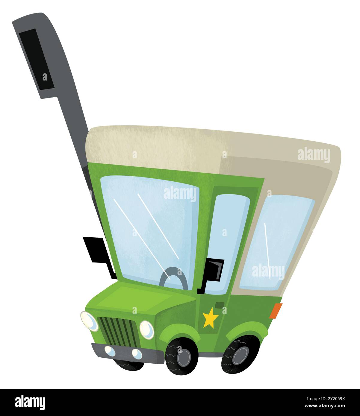 cartoon scene with off road policeman police car like sheriff isolated ...