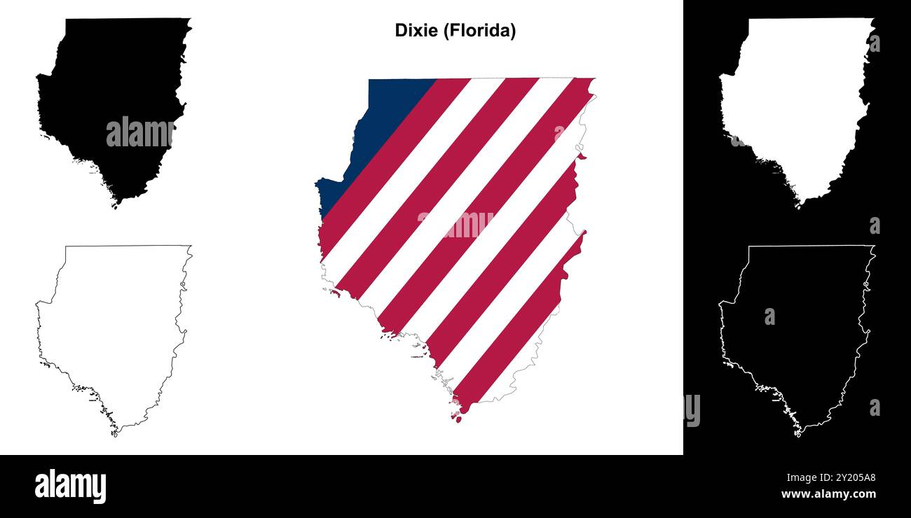 Dixie county map hi-res stock photography and images - Alamy