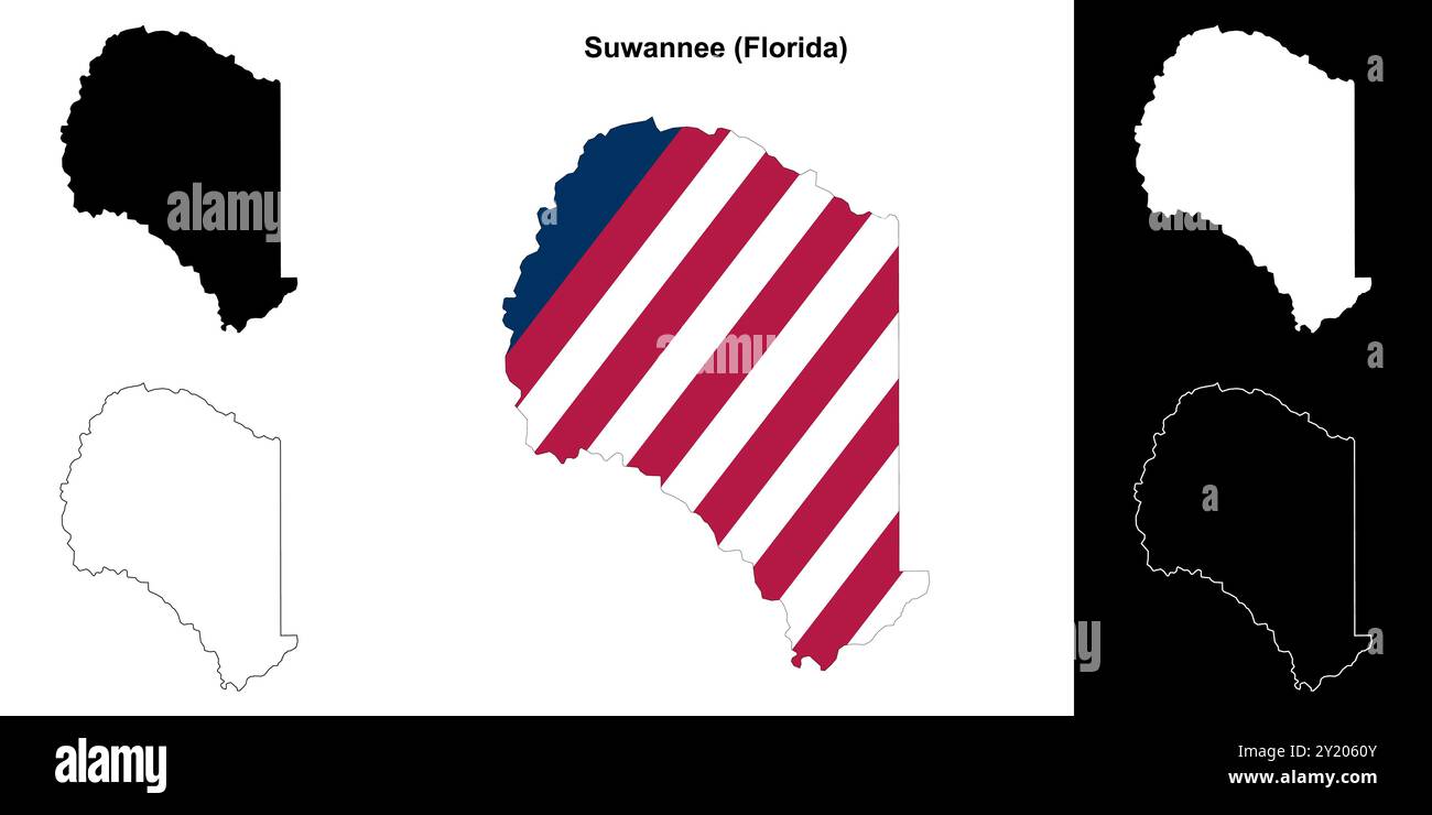 Suwannee County (Florida) outline map set Stock Vector Image & Art - Alamy