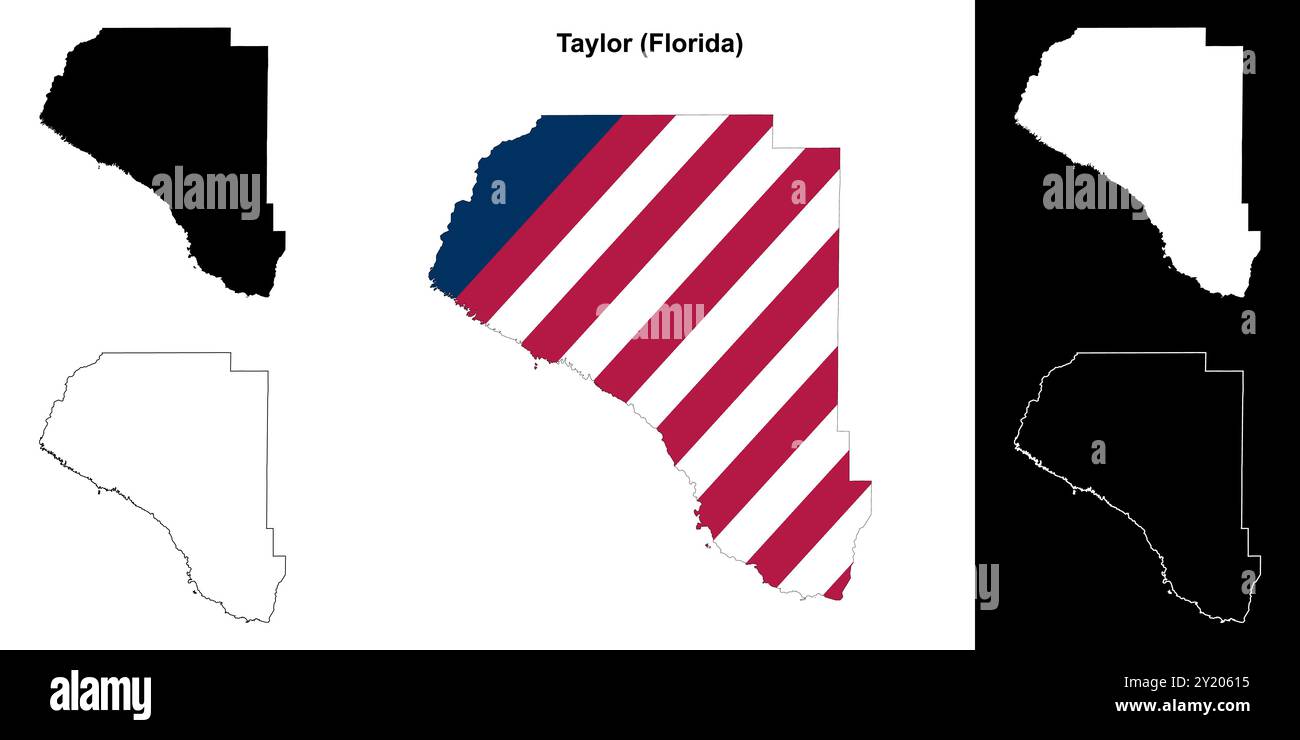 Taylor County (Florida) outline map set Stock Vector Image & Art - Alamy