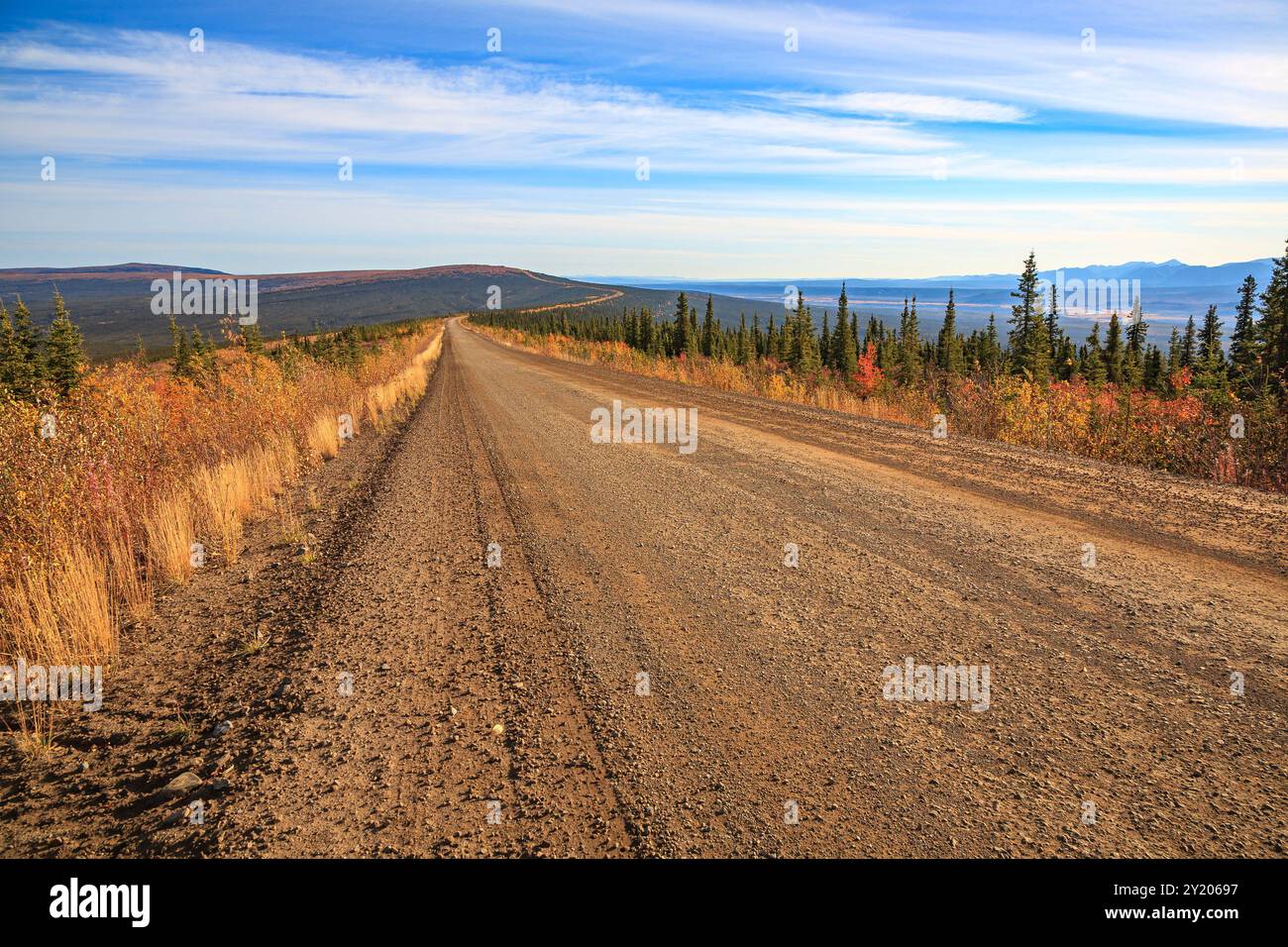 The Dempster Highway south of Eagle Plains in Canada's Yukon Territory ...