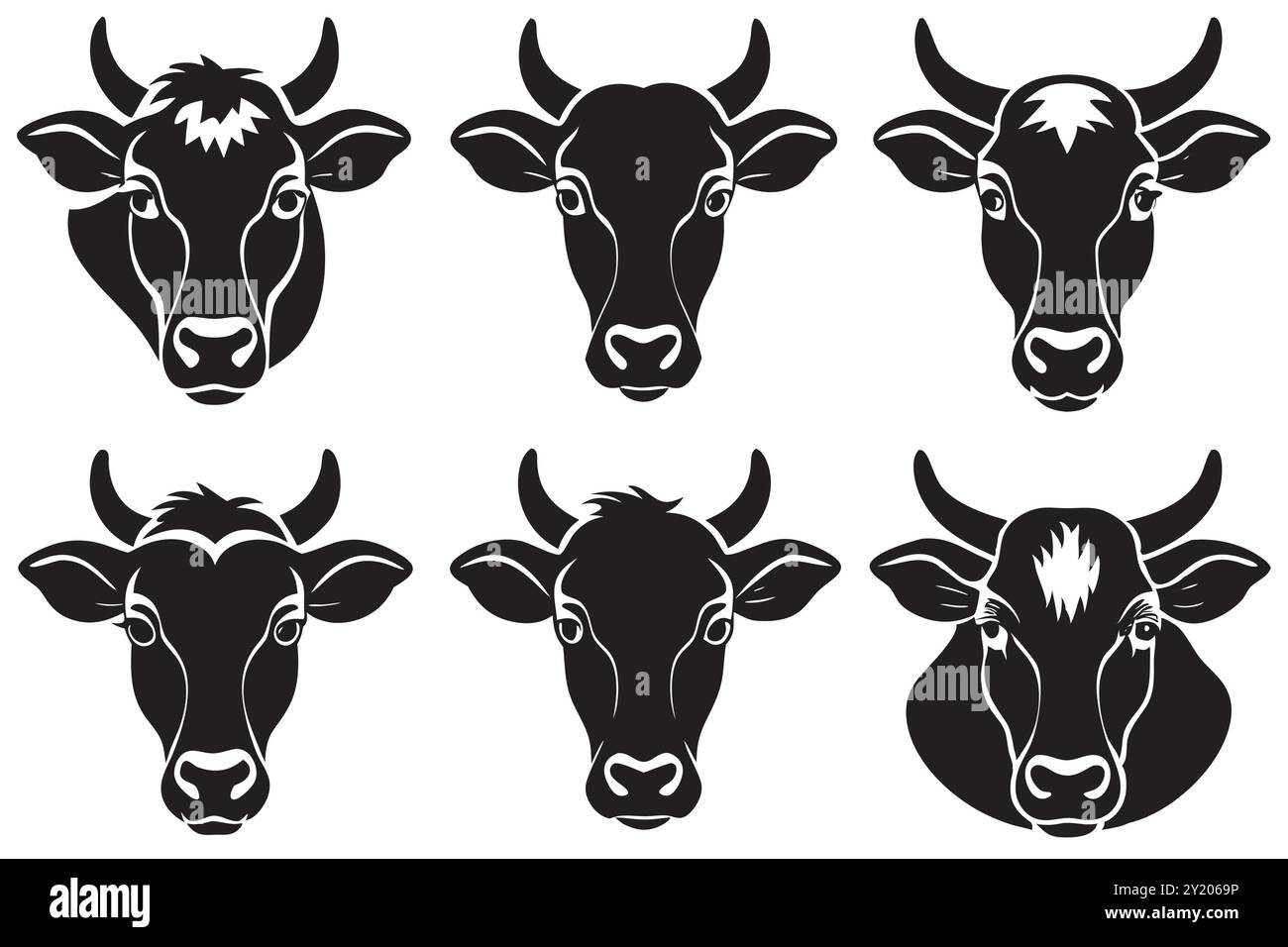 Cow head silhouette vector illustration Stock Vector Image & Art - Alamy