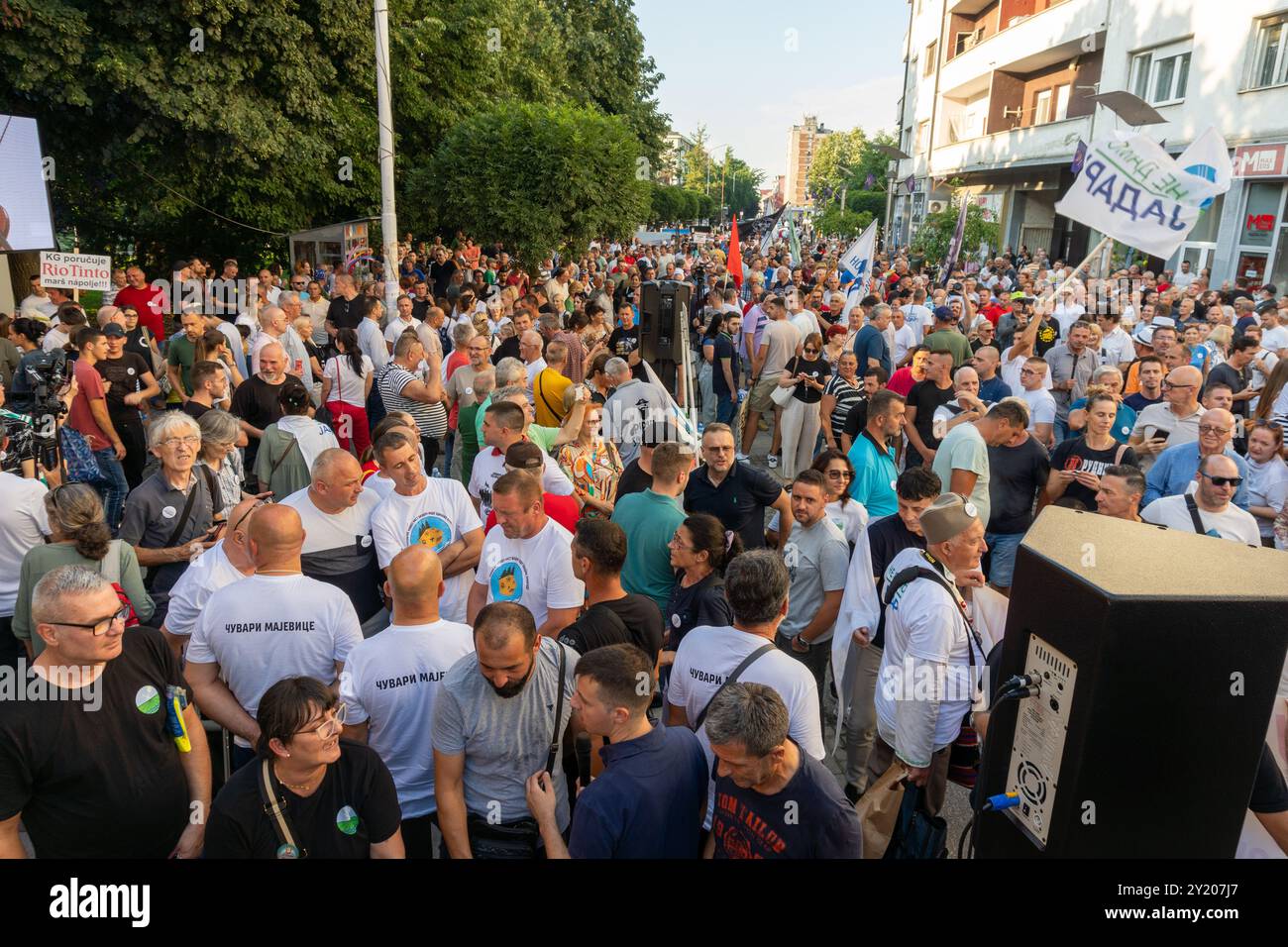 Loznica, Serbia - June 28, 2024: Protest against the Jadar project and ...