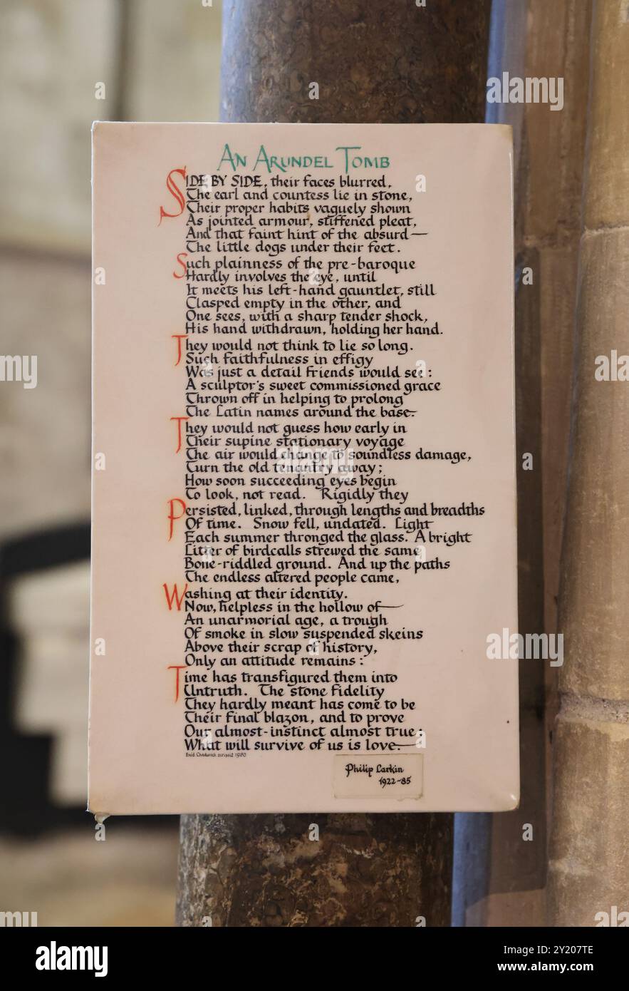 The Arundel Tomb, in Chichester Cathedral which inspired Philip Larkin ...