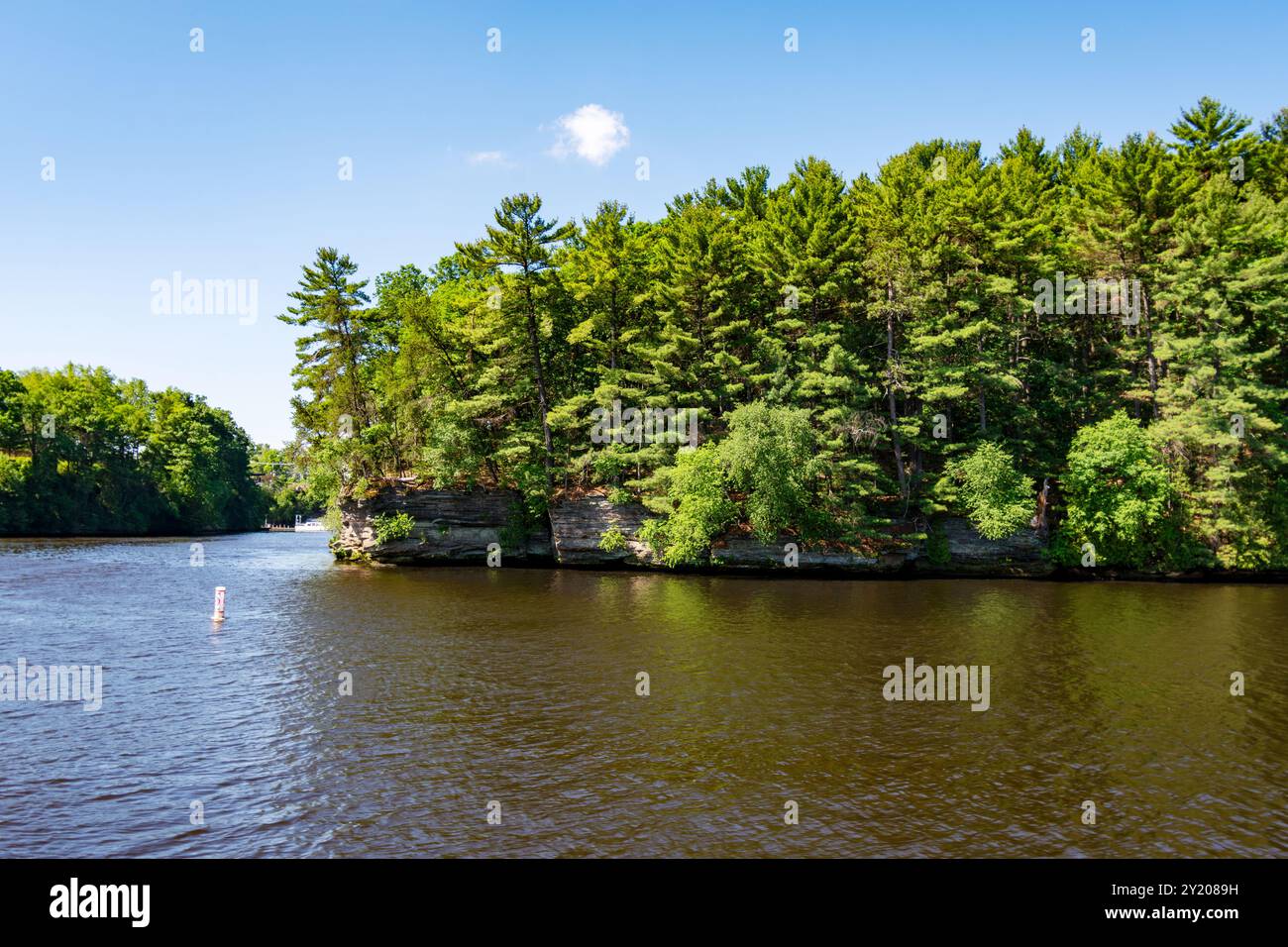 The Cambrian sandstone bluffs along the Wisconsin River in the ...