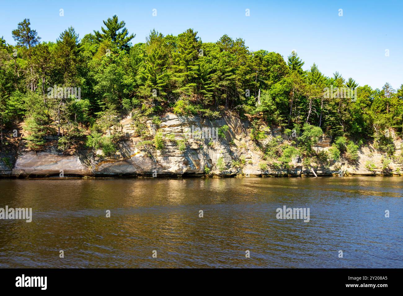 The Cambrian sandstone bluffs along the Wisconsin River in the ...