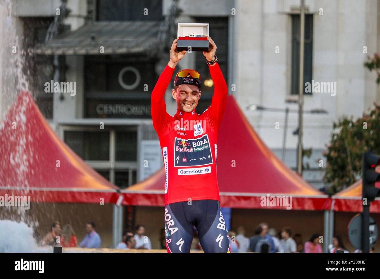 Madrid, Spain. 8th September 2024. Primoz Roglic (Red Bull Bora) with ...