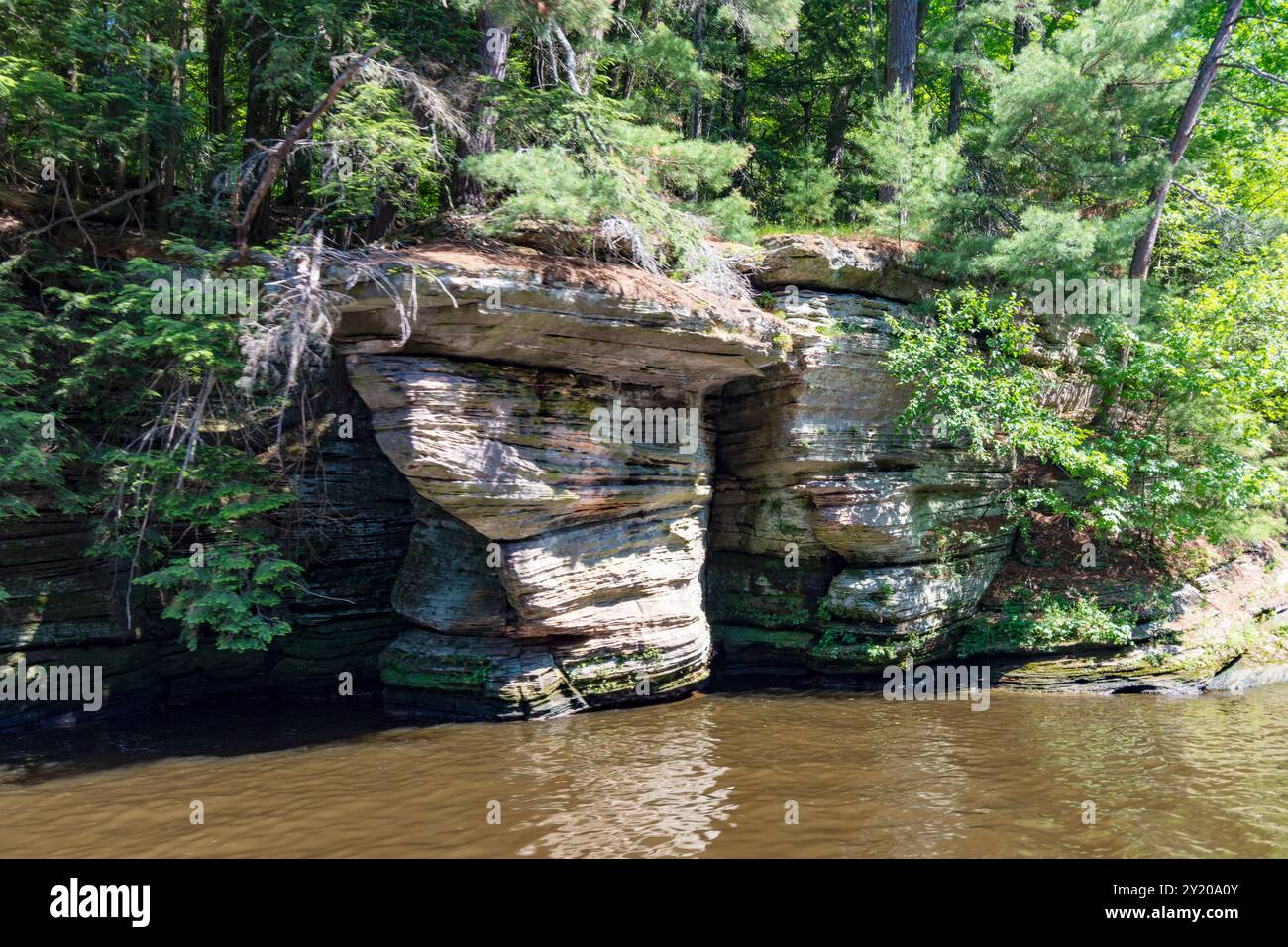 The Cambrian sandstone bluffs along the Wisconsin River in the ...