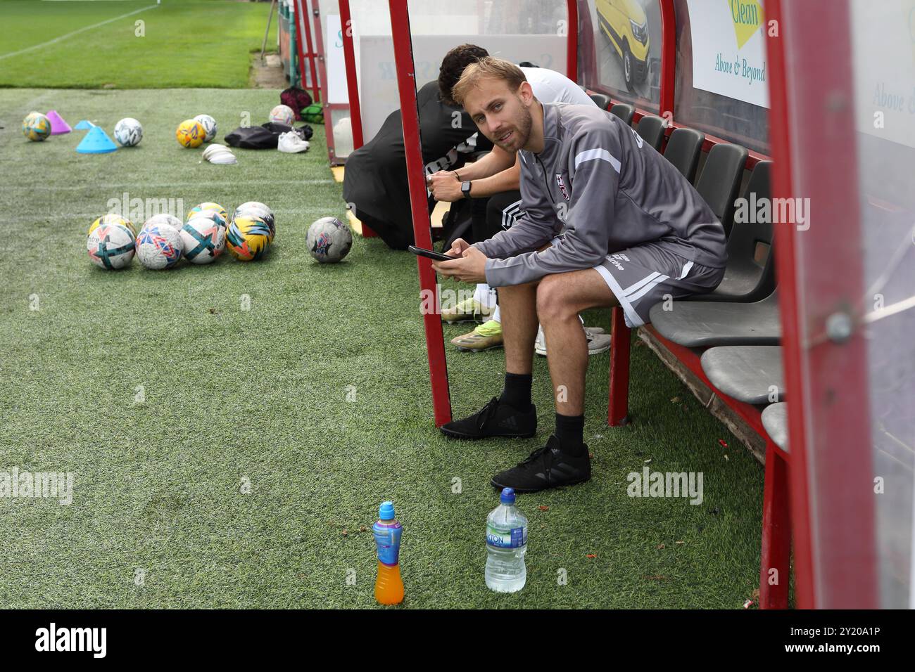 Football bench stadium hi-res stock photography and images - Alamy