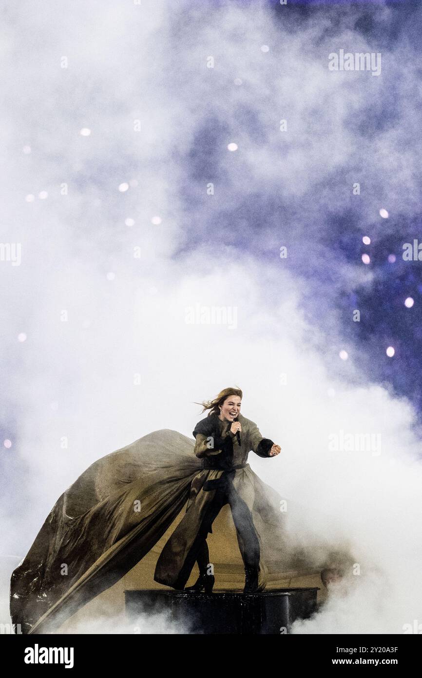 Paris, France. 08th Sep, 2024. 240908 French singer SANTA performs ...