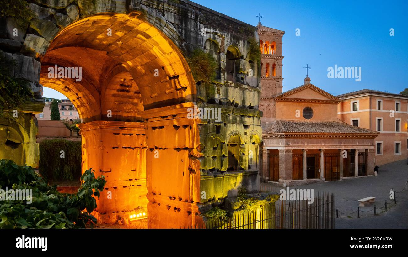 Rome, Italy, Arco di Giano (Arch of Janus) is the only quadrifrons ...