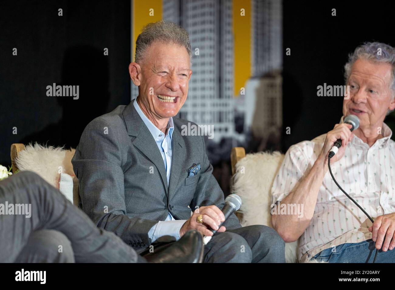 Austin Texas USA, September 7 2024: Musician LYLE LOVETT (left) and ...