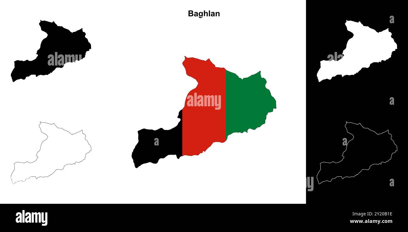 Baghlan province outline map set Stock Vector Image & Art - Alamy
