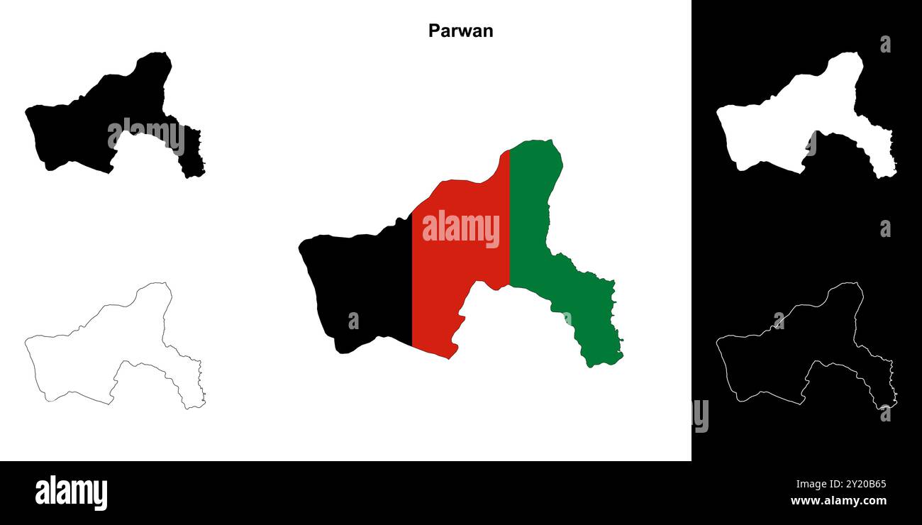 Parwan province outline map set Stock Vector Image & Art - Alamy