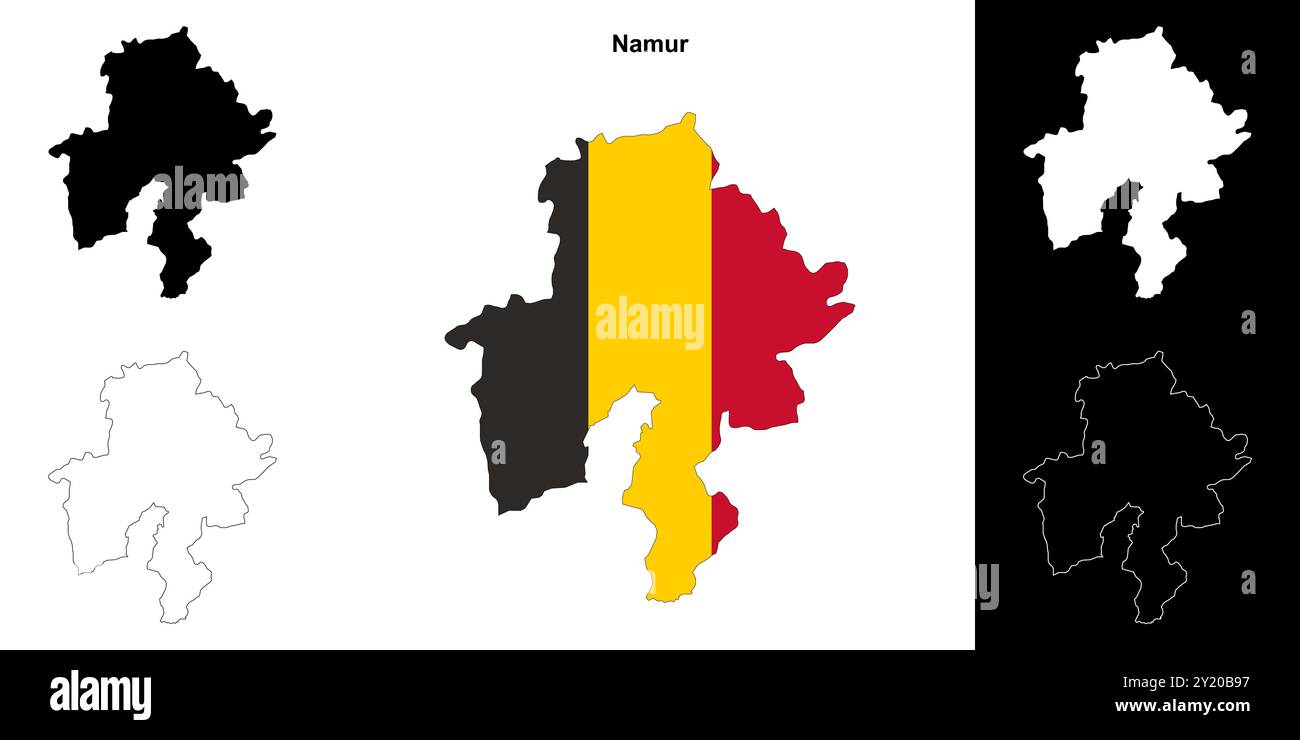 Namur province outline map set Stock Vector Image & Art - Alamy