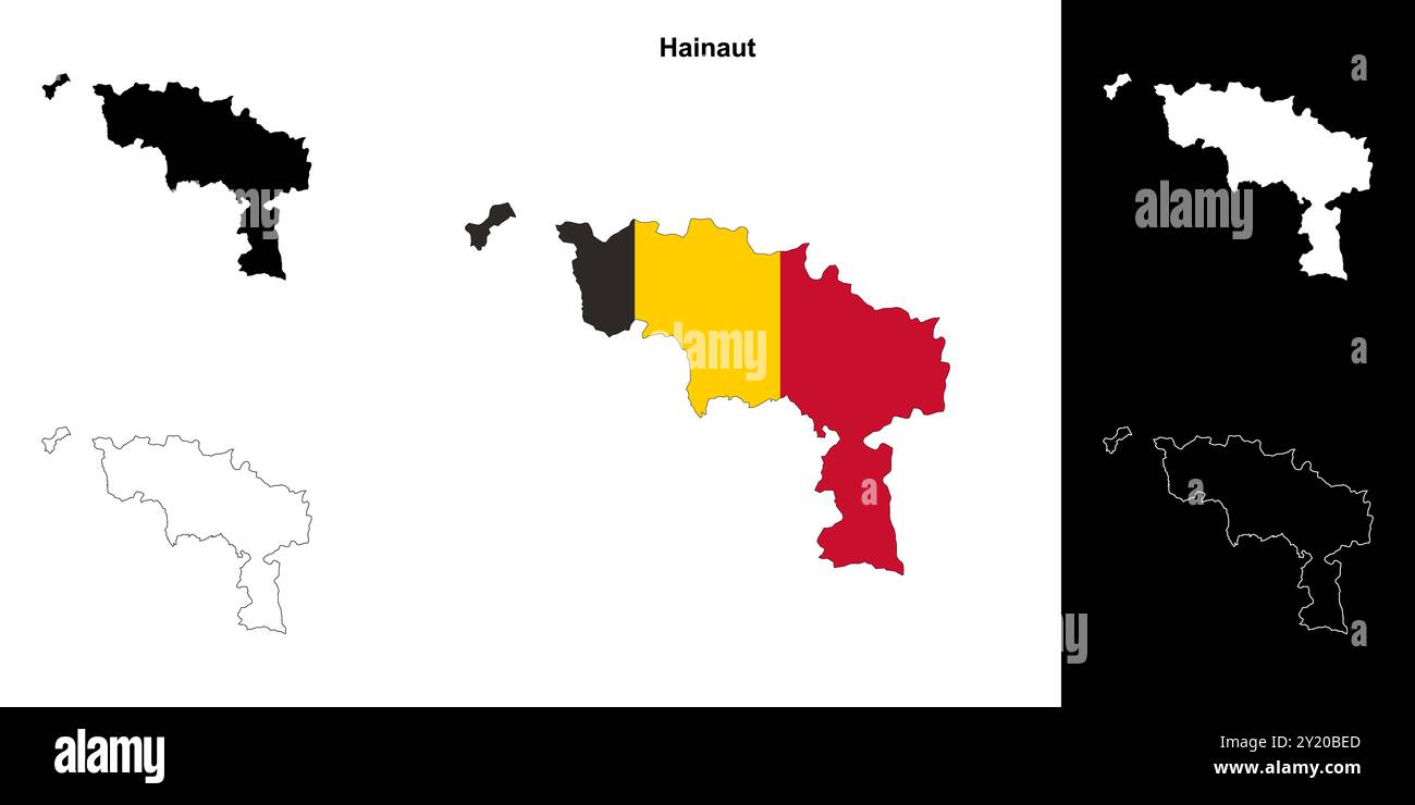 Hainaut province outline map set Stock Vector Image & Art - Alamy