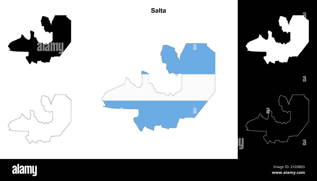 Salta province outline map set Stock Vector Image & Art - Alamy