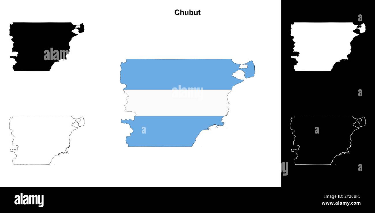 Chubut province outline map set Stock Vector Image & Art - Alamy