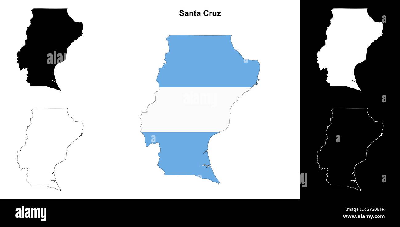 Santa Cruz province outline map set Stock Vector Image & Art - Alamy