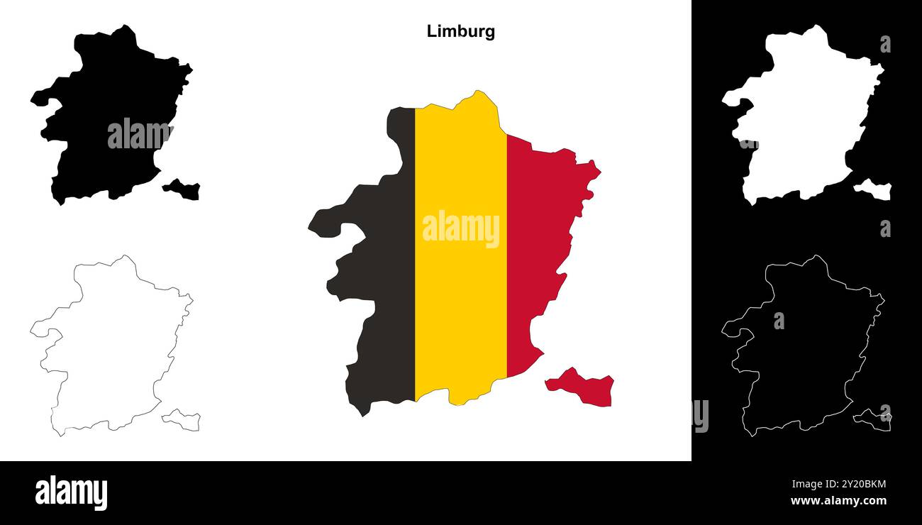 Limburg province outline map set Stock Vector Image & Art - Alamy