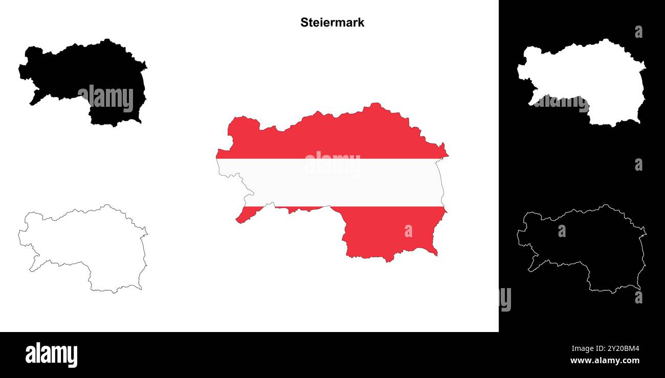 Steiermark state outline map set Stock Vector Image & Art - Alamy