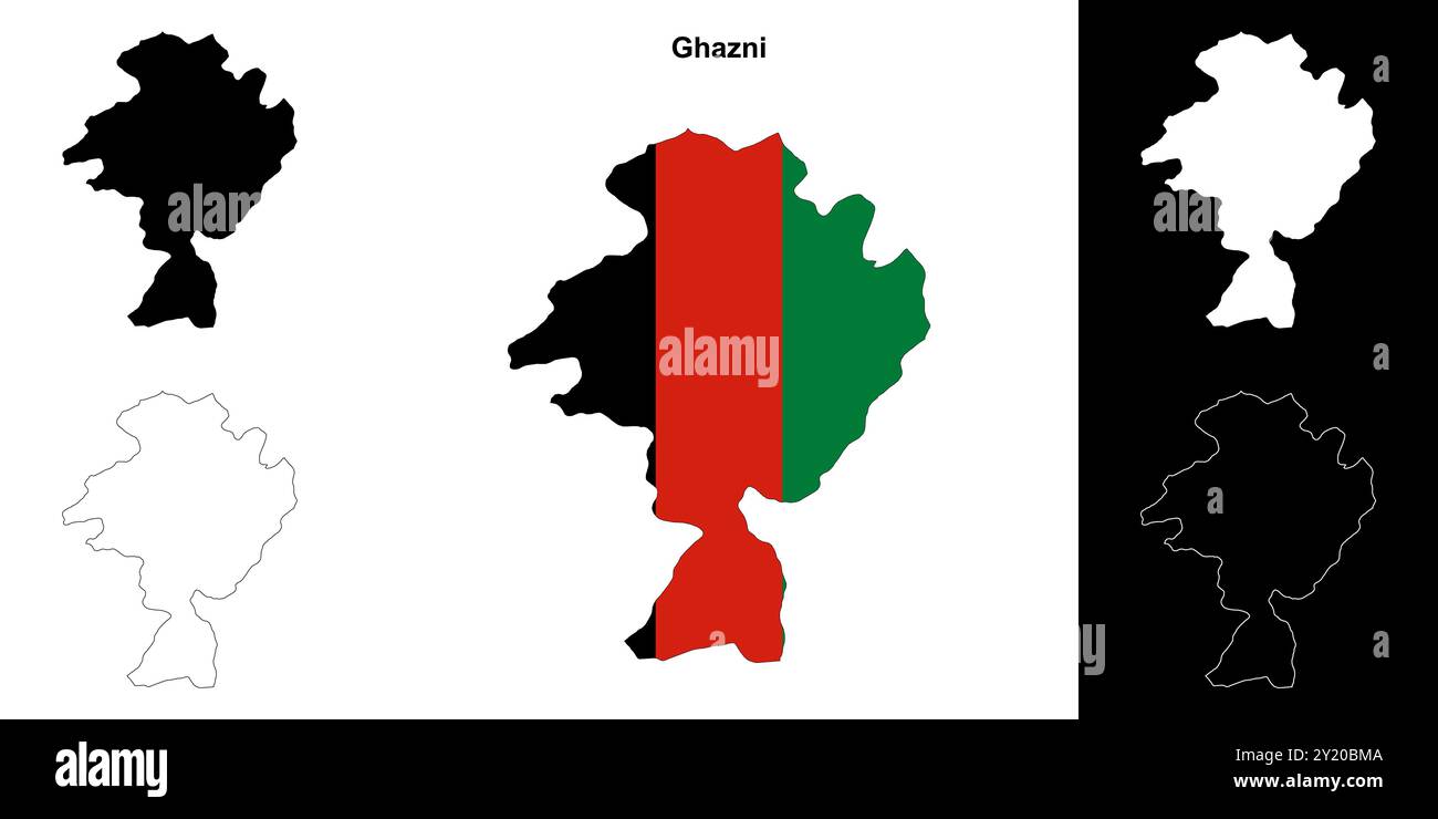 Ghazni outline map hi-res stock photography and images - Alamy