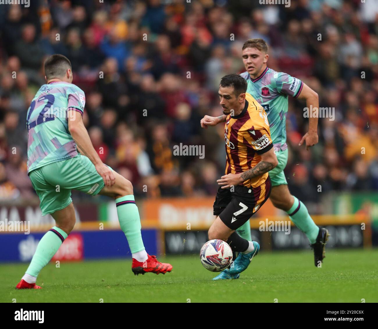 Bradford, UK, 7th September 2024, Bradford City's Jamie Walker, During Bradford City Vs Carlisle ...