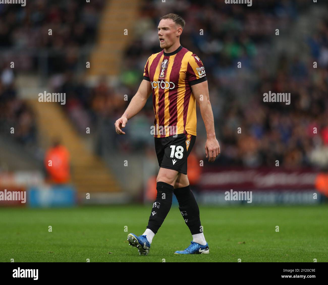 Bradford, UK, 7th September 2024, Bradford City's Ciaran Kelly, During ...
