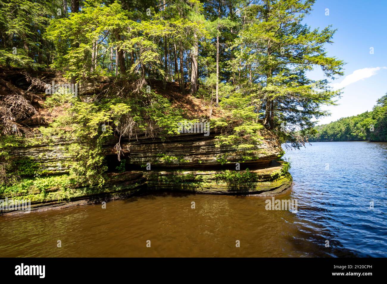 The Cambrian sandstone bluffs along the Wisconsin River in the ...