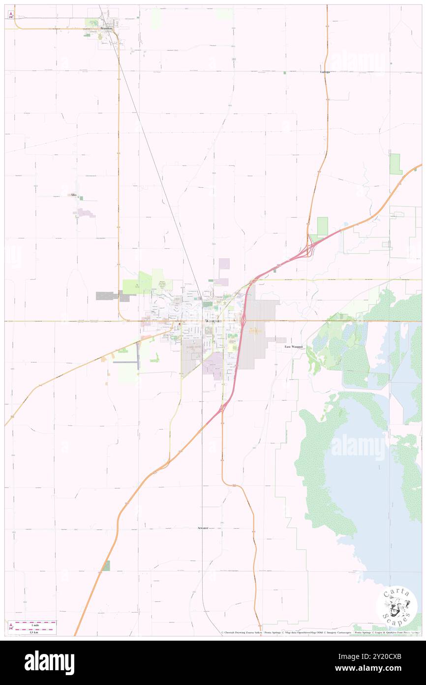 Map of waupun wisconsin Cut Out Stock Images & Pictures - Alamy